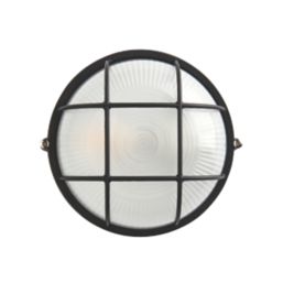 LAP Napoli Outdoor Round Caged Bulkhead Black - Screwfix