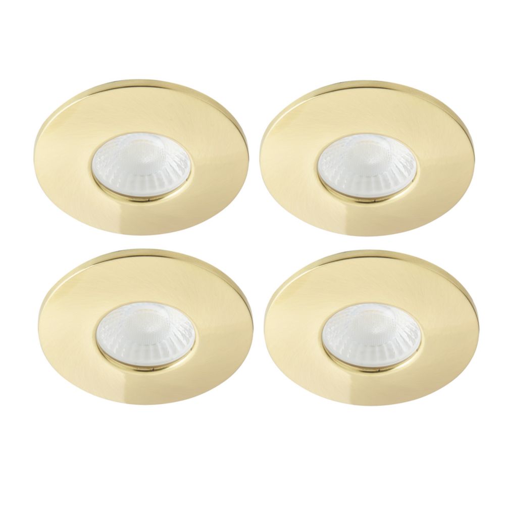 Spa Rhom Fixed Fire Rated LED Downlights Brass 8W 900lm 4 Pack - Screwfix
