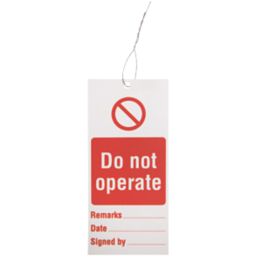 Essentials 'Do Not Operate' Safety Maintenance Tags 10 Pack - Screwfix