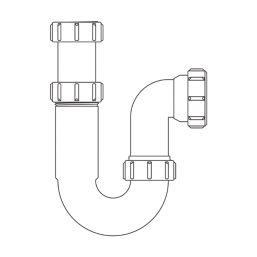 Flomasta Round P Trap White 40mm - Screwfix