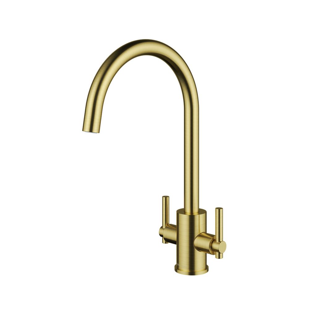 Clearwater Rococo Monobloc Mixer Tap Brusheed Brass PVD - Screwfix
