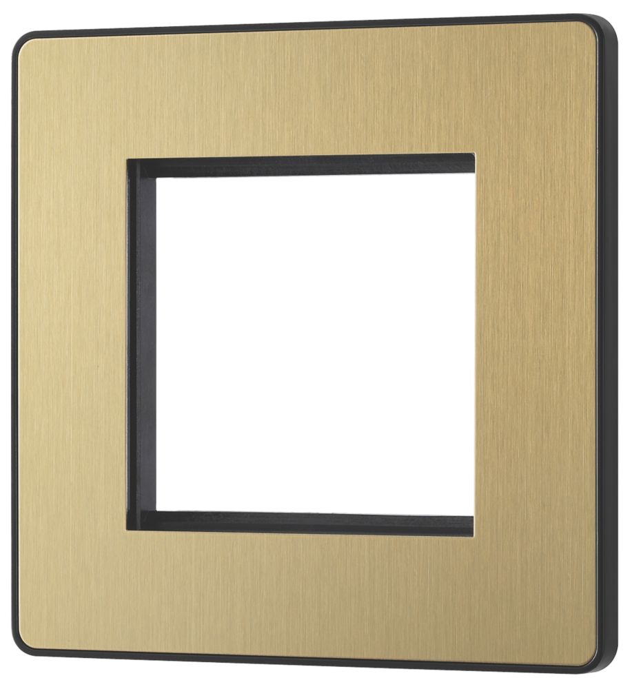 British General Evolve 2-Module Modular Faceplate Satin Brass - Screwfix