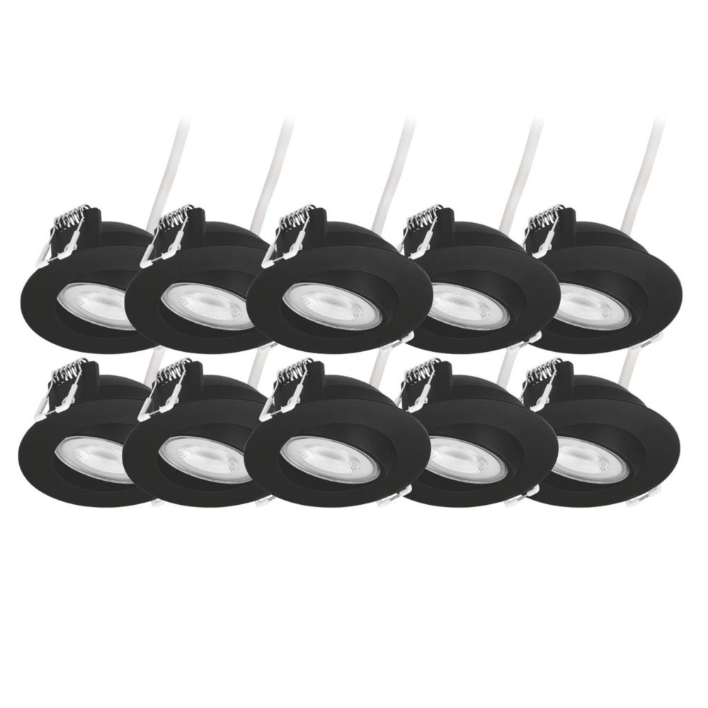 4lite VINOVIA Fixed & Adjustable LED Downlight Black 4W 480lm 10 Pack ...