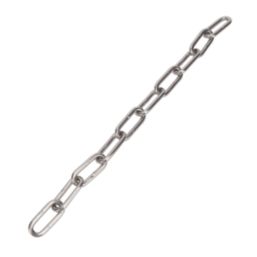 Essentials Side-Welded Stainless Steel Long Link Chain 6mm x 5m - Screwfix