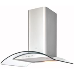 Cooke & Lewis Curved Glass Hood Stainless Steel 600mm - Screwfix