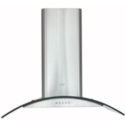 Cooke & Lewis Curved Glass Hood Stainless Steel 600mm - Screwfix