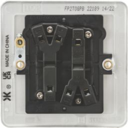 Knightsbridge 10AX 2-Gang 2-Way Light Switch Polished Brass - Screwfix
