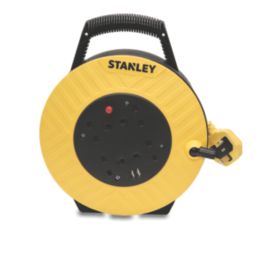 Stanley 13A 4-Gang 7.5m Cable Reel + 2.1A 2-Outlet Type A USB Charger ...