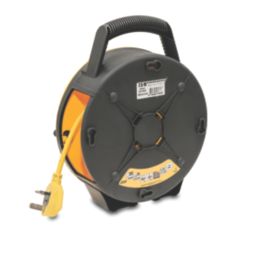 Stanley 13A 4-Gang 7.5m Cable Reel + 2.1A 2-Outlet Type A USB Charger ...
