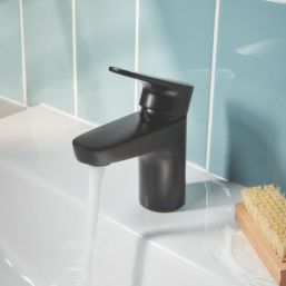 Swirl Caldew Black 121mm Standard Lever Mono Basin Mixer Tap With ...