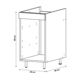 Pragma Matt White 600mm x 590mm x 860mm Flat Packed Kitchen Appliance Housing Unit Screwfix