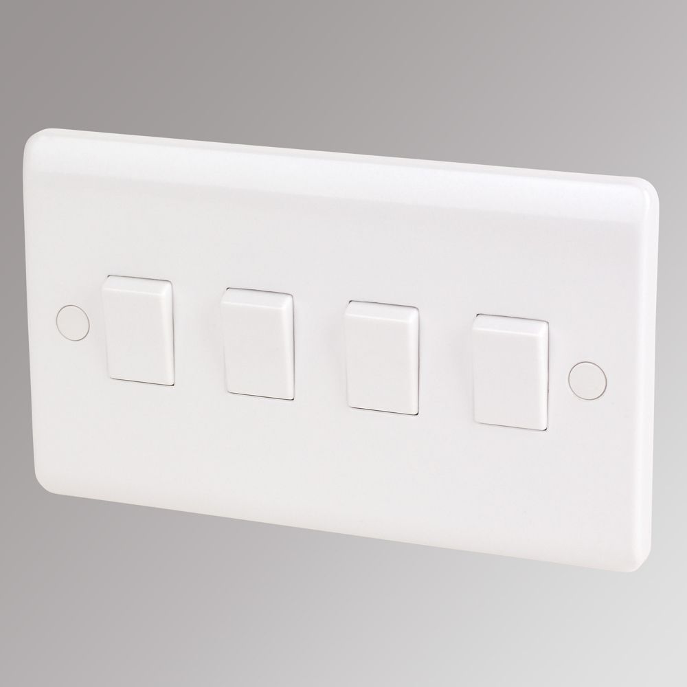 4 Gang Light Switch Switches & Sockets | Wiring Accessories | Screwfix.com