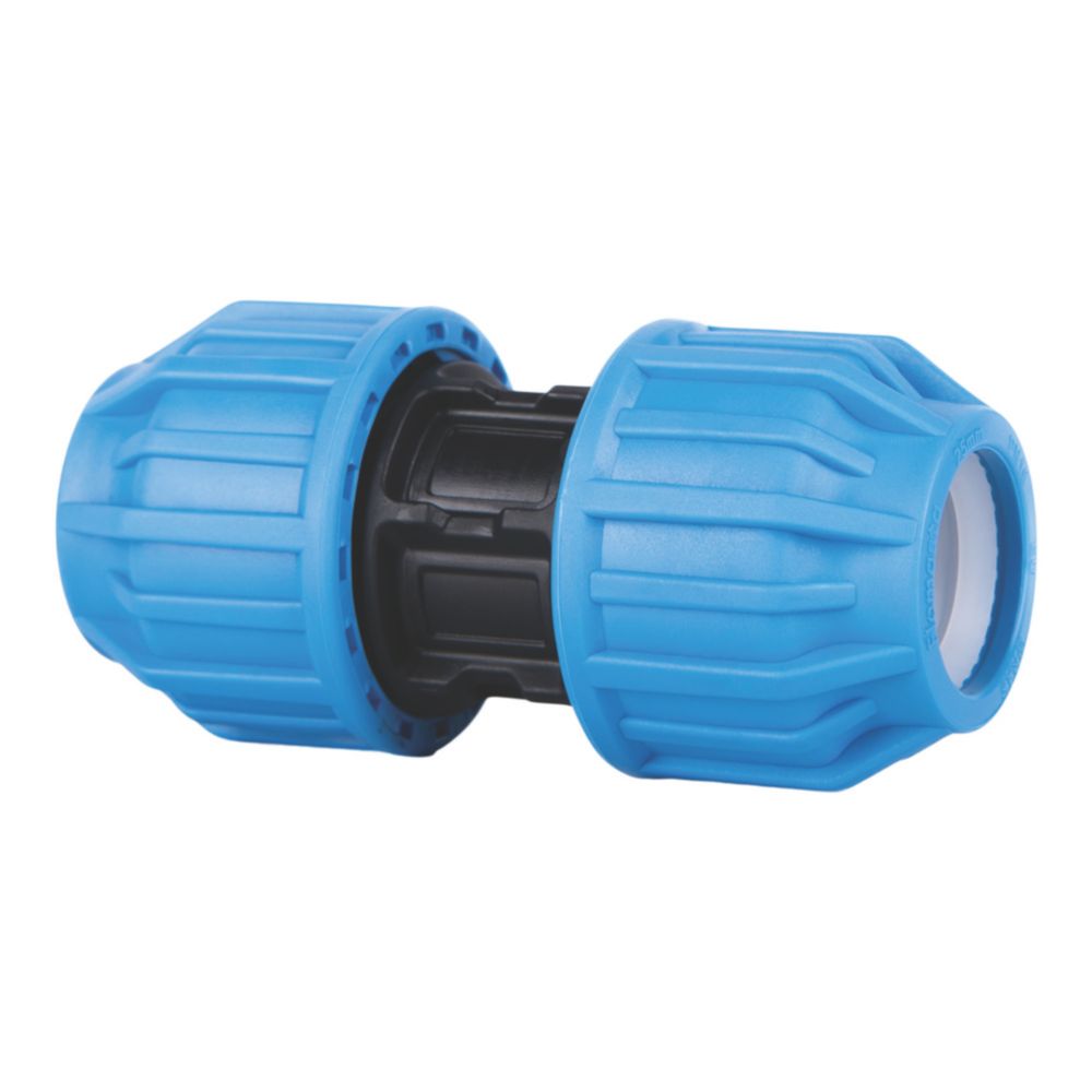 Flomasta MDPE Straight Coupler 25mm x 25mm - Screwfix