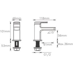 Tunstall Basin Pillar Taps Chrome - Screwfix