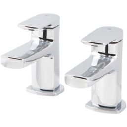 Tunstall Basin Pillar Taps Chrome - Screwfix
