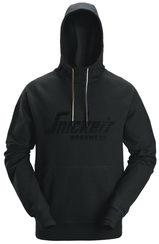 Snickers 2894 Logo Hoodie Black 2X Large 52" Chest - Screwfix