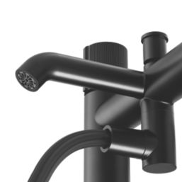 Swirl Gallen Matt Black 228mm Deck Mounted Dual Control Manual Shower ...