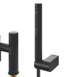 Swirl Gallen Matt Black 228mm Deck Mounted Dual Control Manual Shower ...