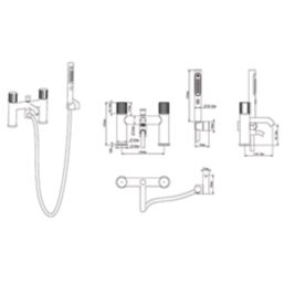 Swirl Gallen Matt Black 228mm Deck Mounted Dual Control Manual Shower ...