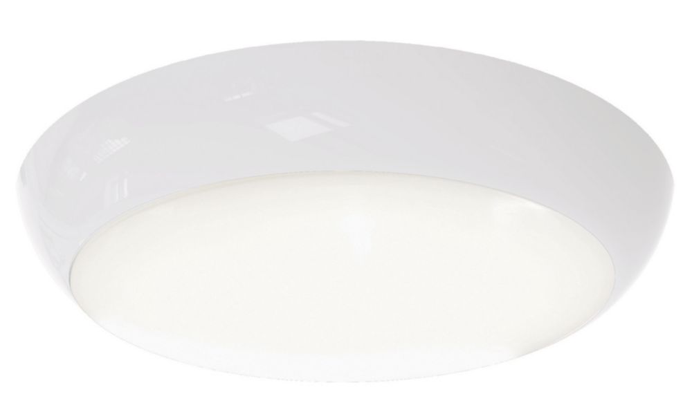 Ansell Disco Slim Indoor & Outdoor Round LED Wall/Ceiling Light White ...