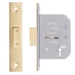 ERA 5 Lever Brass Mortice Deadlock 64mm Case - 44mm Backset - Screwfix