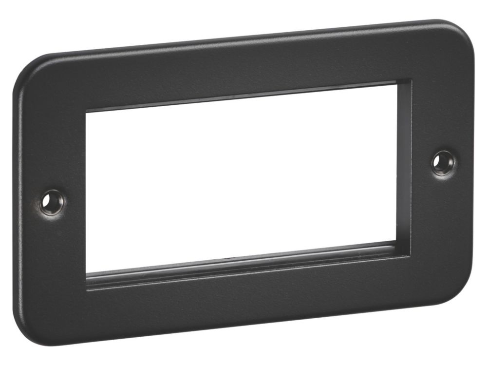 Knightsbridge 4-Module Modular Metal Clad Faceplate Black - Screwfix