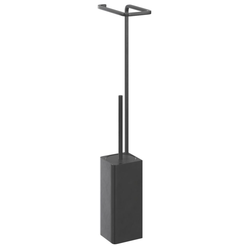 Elland Toilet Brush & Roll Holder Black - Screwfix