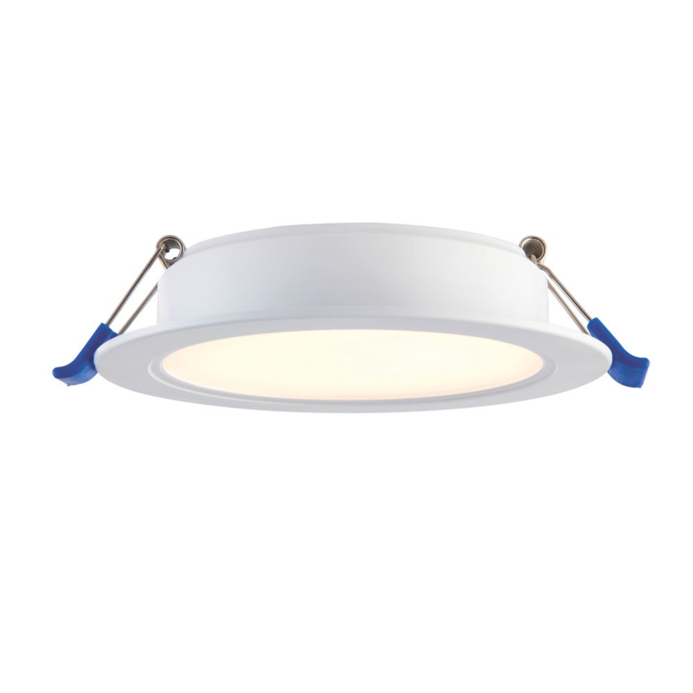 Saxby Circo Fixed LED Recessed Downlight Matt White 9W 720lm - Screwfix