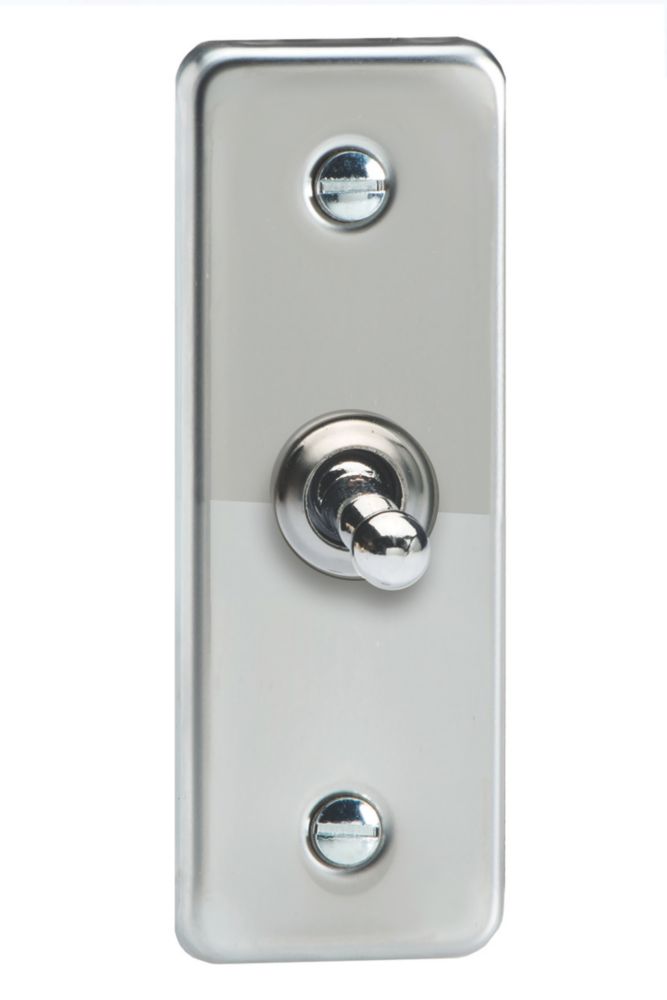 Varilight 10A 1-Gang 2-Way Architrave Light Switch Polished Chrome with ...