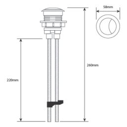 Brixton Dual-Flush Close Couple Cistern Flushing Button Black - Screwfix