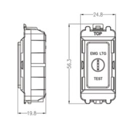 Knightsbridge 20AX Grid DP Emergency Lighting Test Key Switch Brushed ...