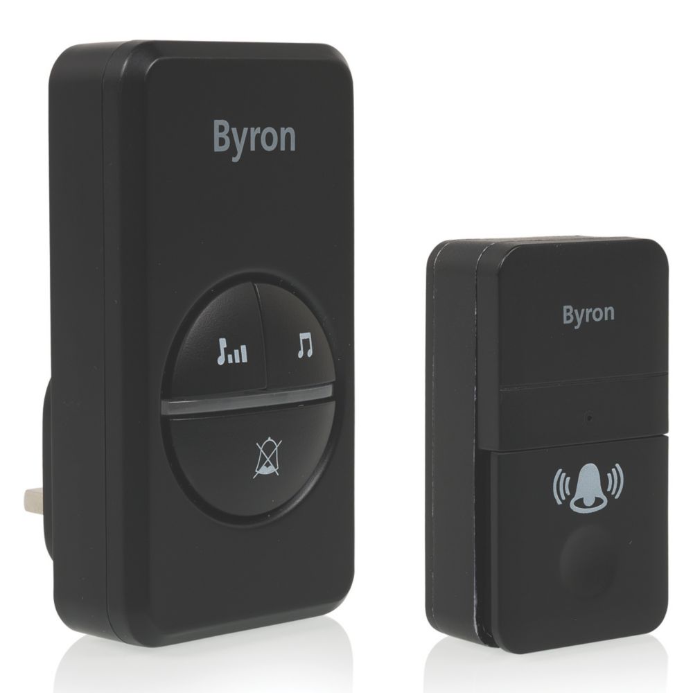 Byron DBY-23452BS Plug-In Wireless Door Chime Black - Screwfix