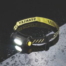 Stanley LED Head Torch with Magnet Black & Yellow 300lm - Screwfix