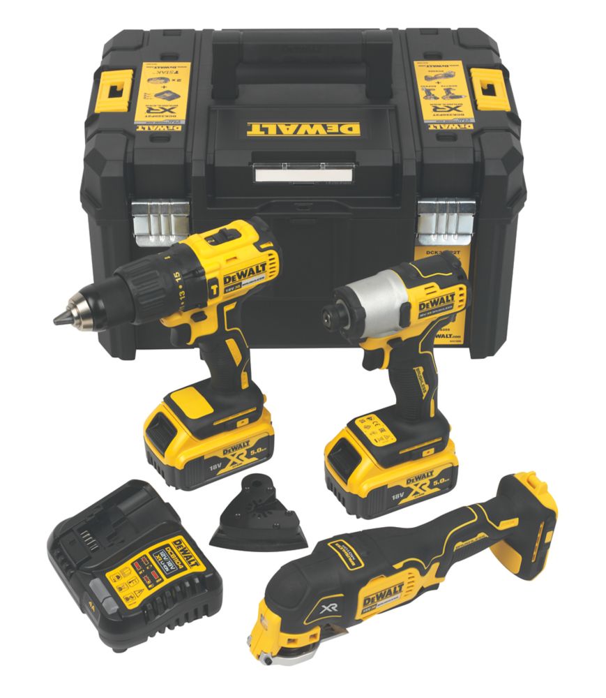 Refurb DeWalt DCK328P2T-GB 18V 2 x 5.0Ah Li-Ion XR Brushless Cordless 3 ...