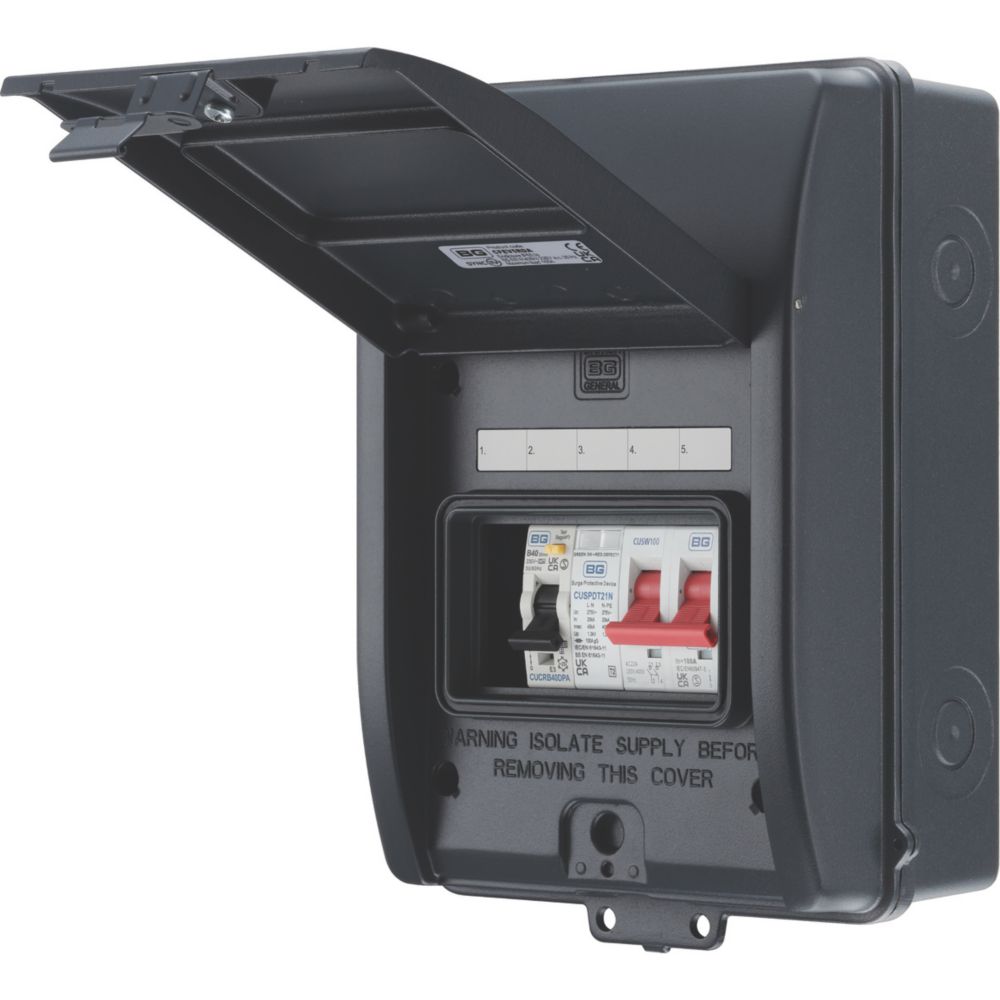 British General IP65 Weatherproof Outdoor 5-Module 5-Way Part-Populated ...