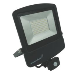 Brackenheath Outdoor LED Floodlight With PIR Sensor Black 100W 11,000lm ...
