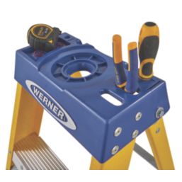 Werner Fibreglass 1.12m 4 Step Swingback A Frame Step Ladder - Screwfix