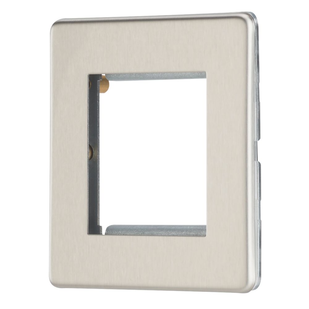 Contactum Lyric 2-Module Modular Faceplate Brushed Steel - Screwfix