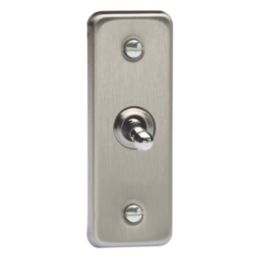 Varilight 10A 1-Gang 2-Way Architrave Light Switch Brushed Steel with ...