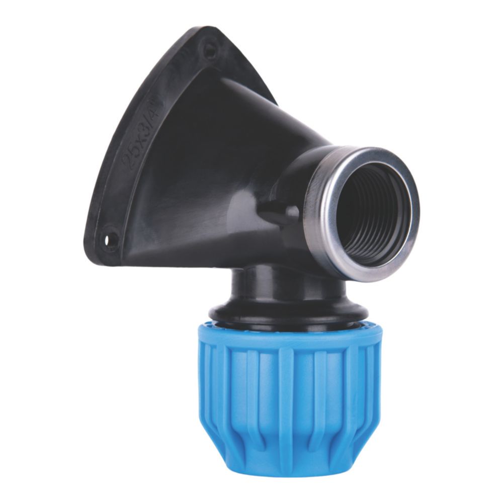Flomasta MDPE Wall Plate Elbow 25mm x 3/4" - Screwfix