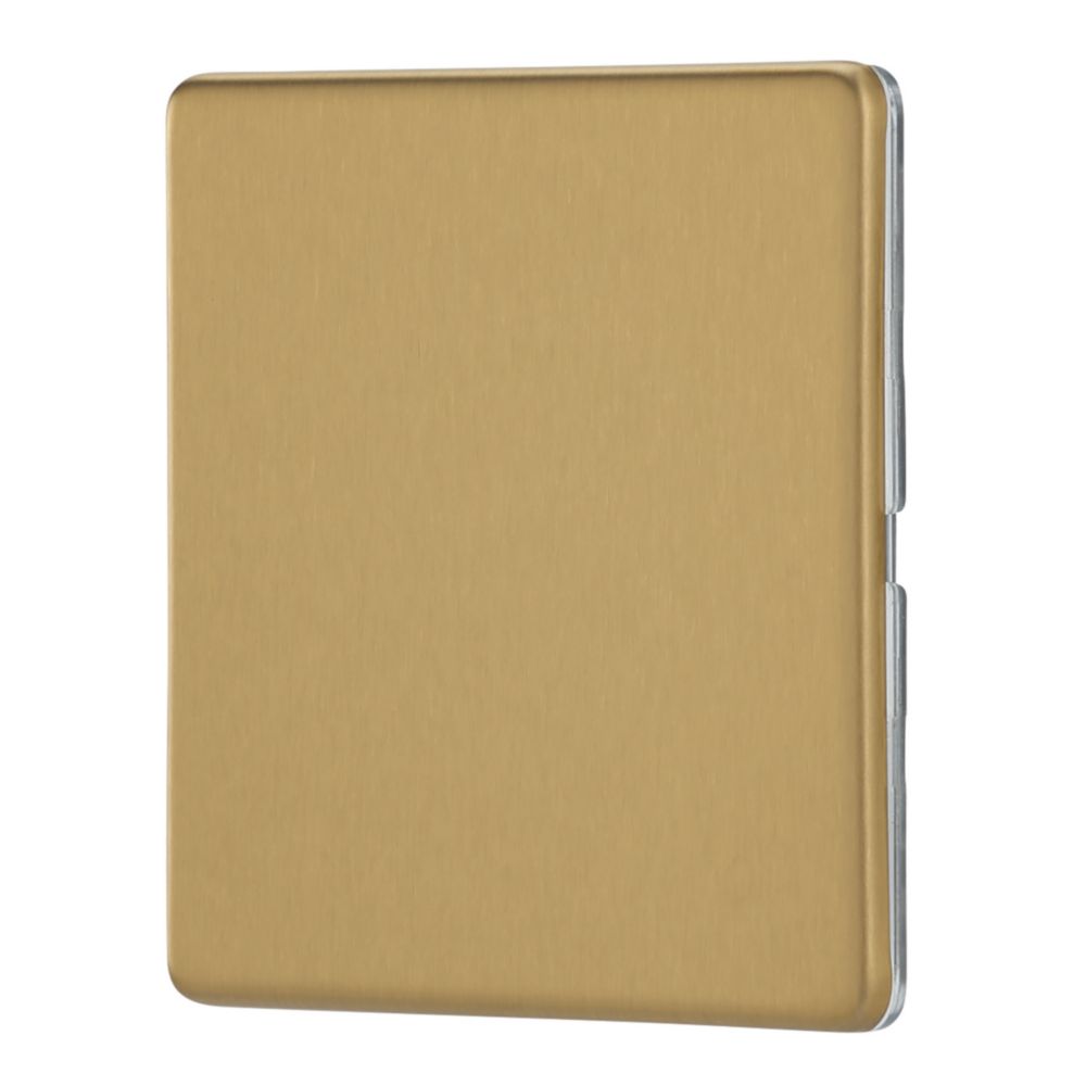 Contactum Lyric 1-Gang Blanking Plate Brushed Brass - Screwfix
