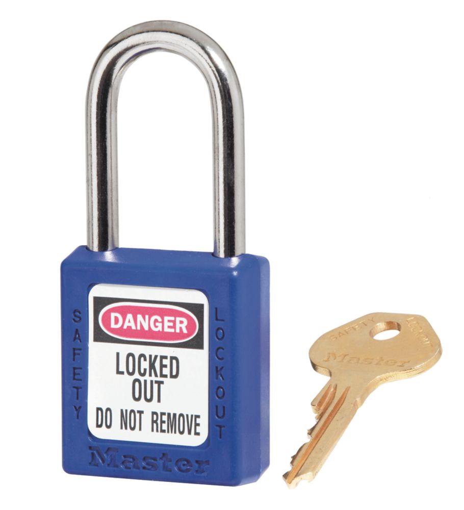 Master Lock Loto Safety Lock-Off Padlock Blue 20mm x 38mm - Screwfix