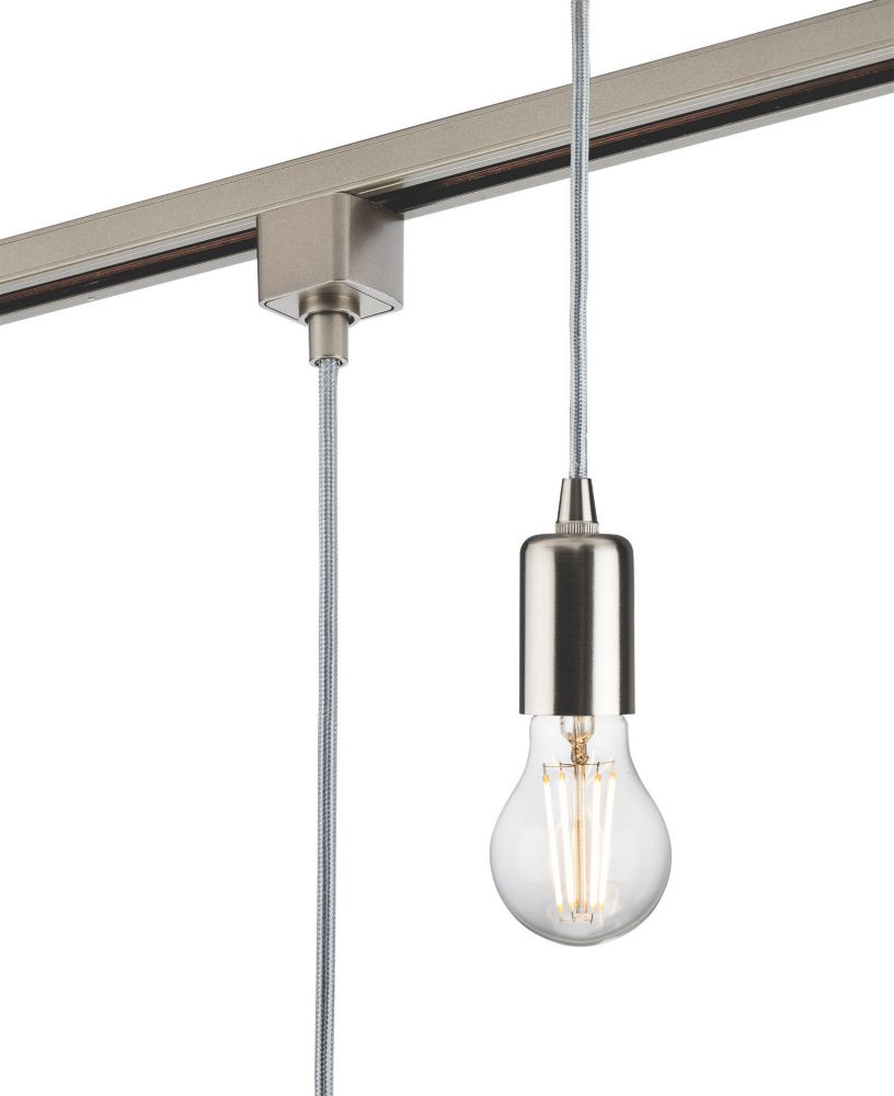 Knightsbridge Contemporary 1-Circuit Pendant for Track Lighting Brushed ...