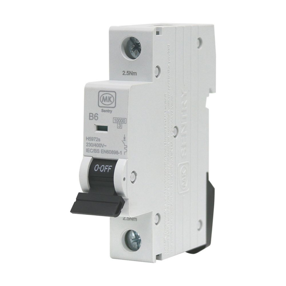 MK Sentry 6A SP B Curve 3-Phase MCB - Screwfix