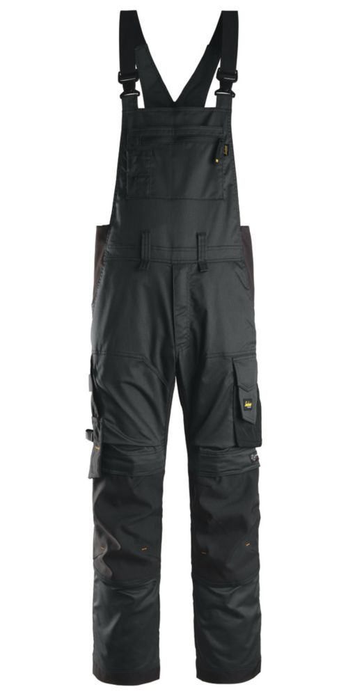 Snickers 6051 - Stretch Bib & Brace Overalls Black Medium / Large 38" W ...