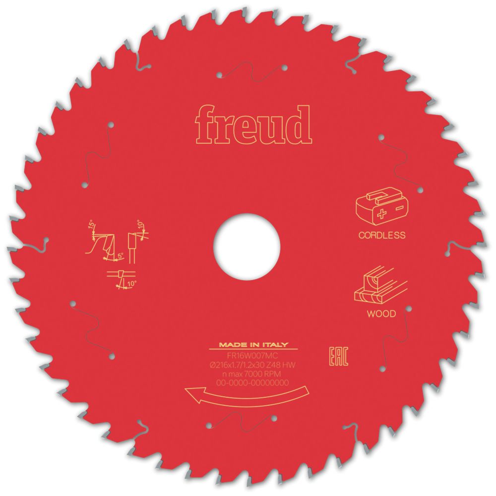Freud F03FS10062 Wood Circular Saw Blade 216mm x 30mm 48T - Screwfix