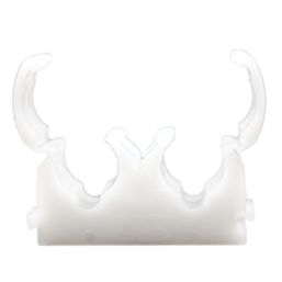 Talon 22mm Double Hinged Clips White 50 Pack - Screwfix