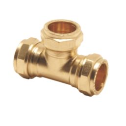 Pegler PX50 Brass Compression Equal Tee 28mm - Screwfix