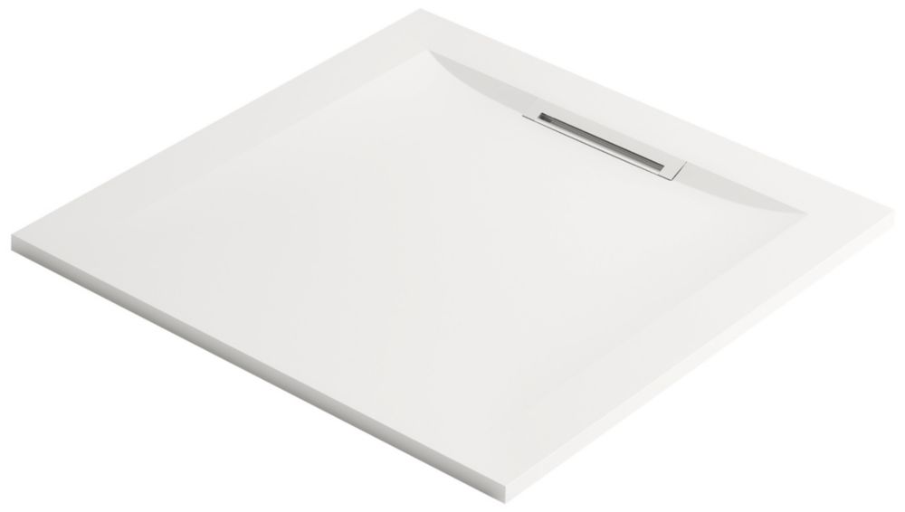 Mira Flight Level Square Shower Tray White 900mm x 900mm x 25mm - Screwfix