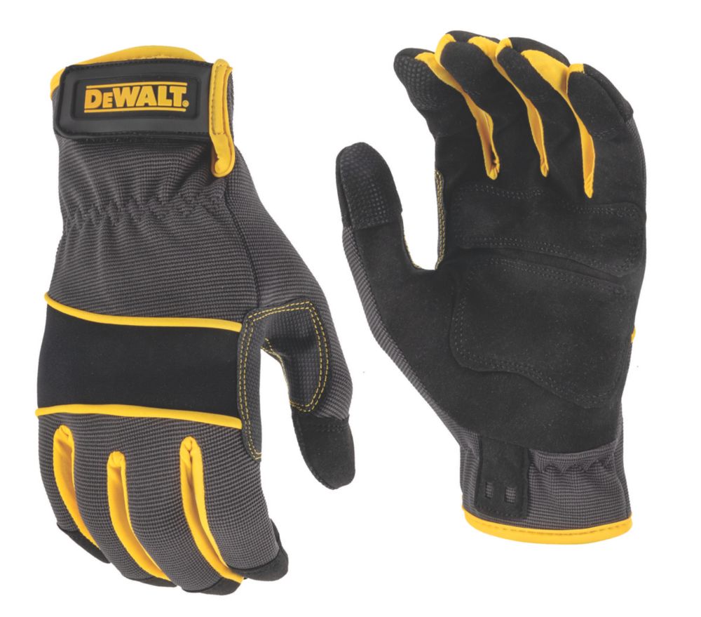 DEWALT ECO Performance Gloves Grey / Yellow Large - Screwfix